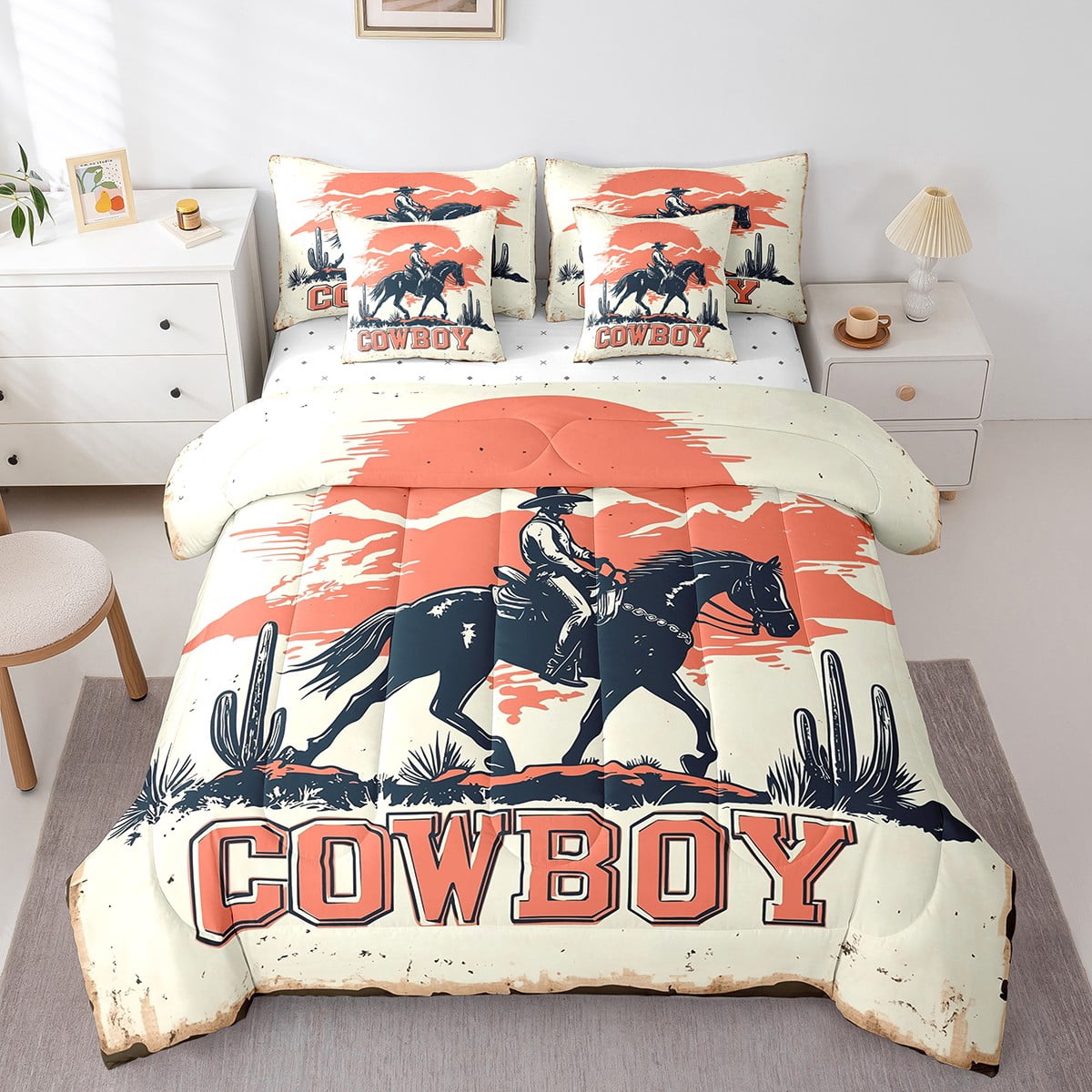 Erosebridal Western Cowboy Bed in a Bag Twin Size, Southwestern Desert ...