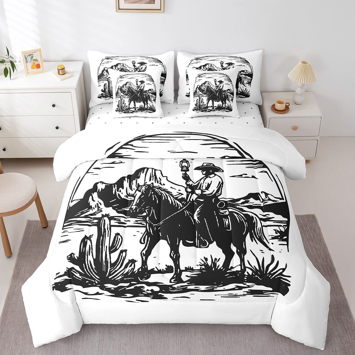 Erosebridal Western Cowboy Bedding Sets Full Size, Rustic Farm Animals ...