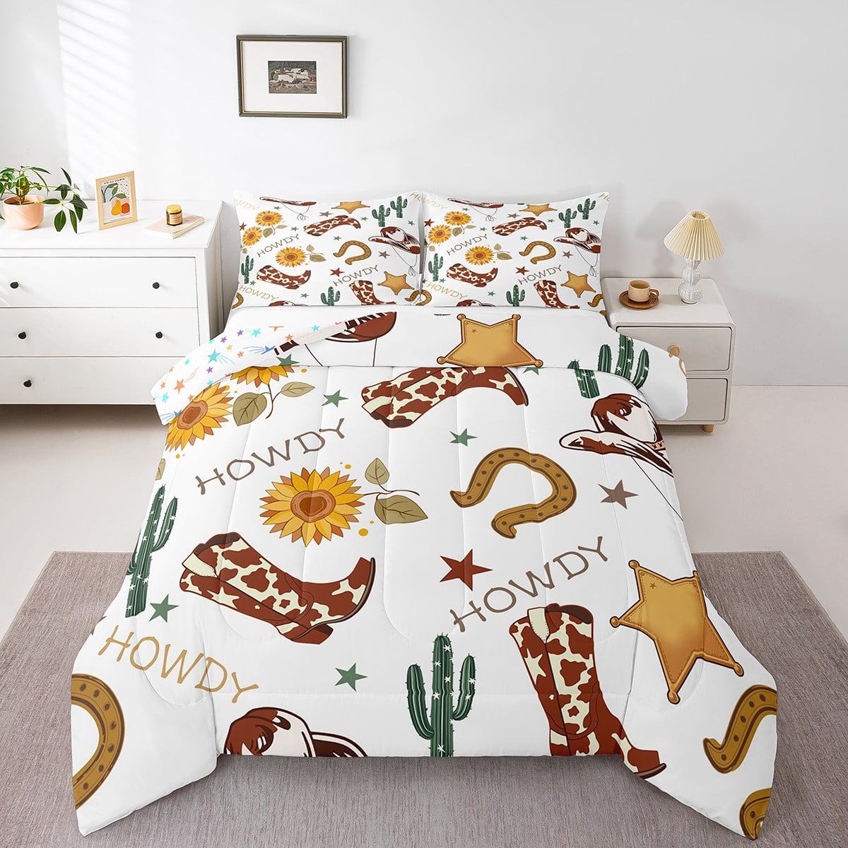 Erosebridal Western Cowgirl Howdy Comforter Sets Full Size, Cowboy ...