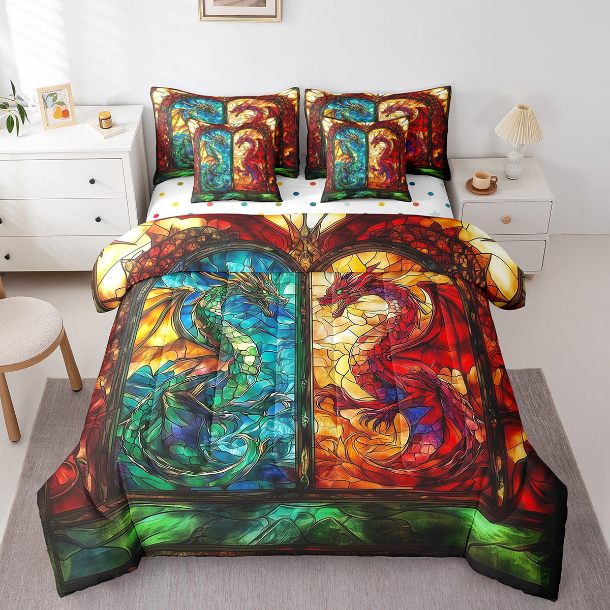 Erosebridal Western Dragon Bed in a Bag Twin size, Magic Wild Animal ...