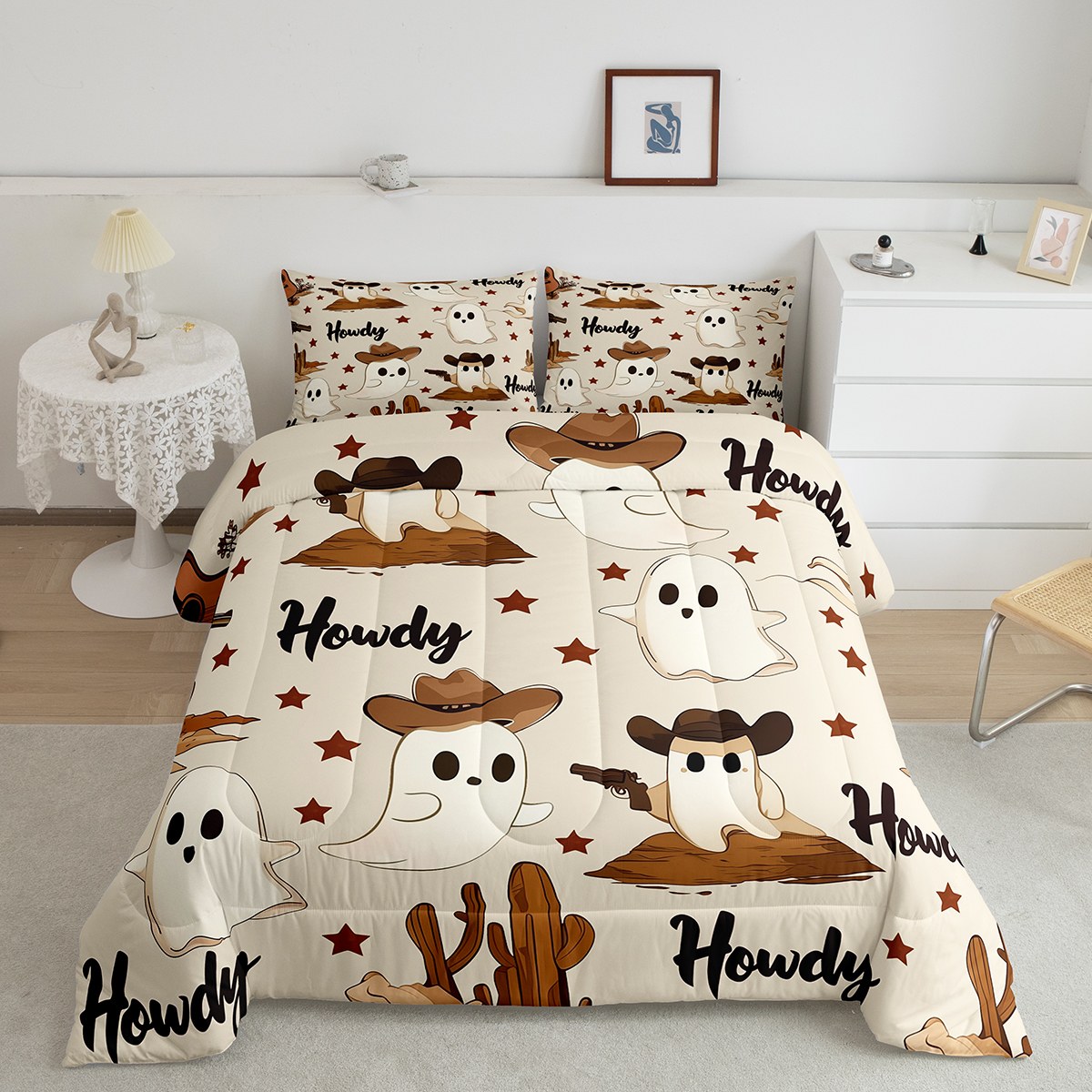 Erosebridal Western Ghost Bedding King Comforter Set, Cowgirl Cowboy ...