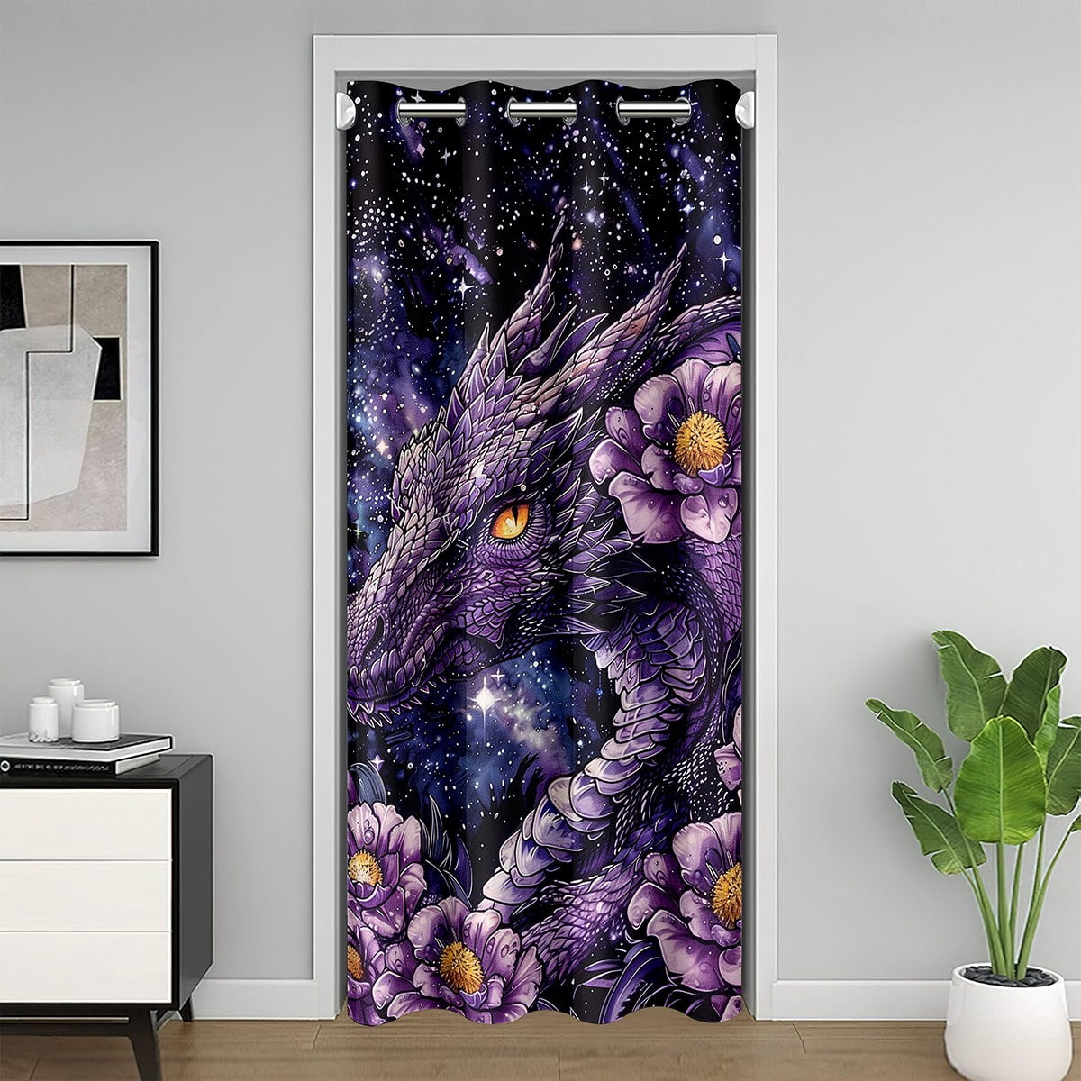 Erosebridal Western Purple Dragon Door Curtain For Door Window 34x80 ...