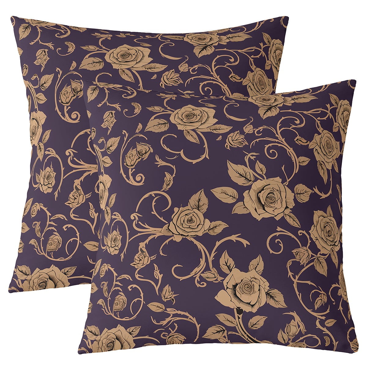 Erosebridal Wheat Rose Pillow Cases Set of 2,Floral Flower Cushion ...