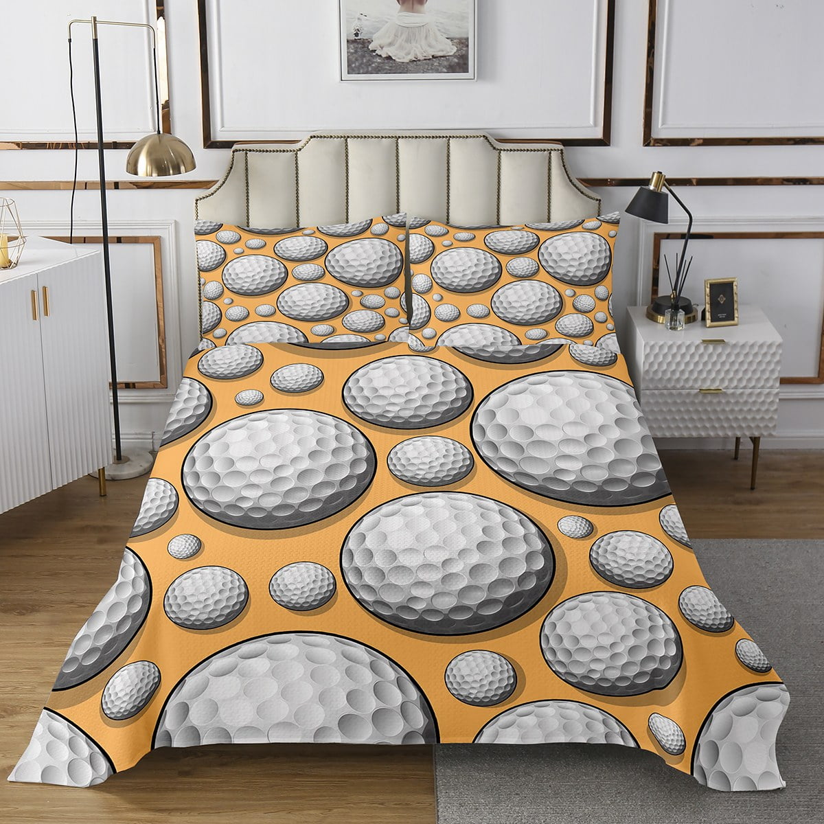Erosebridal White Golf Bedspread Sets Queen Size, Modern Sports ...