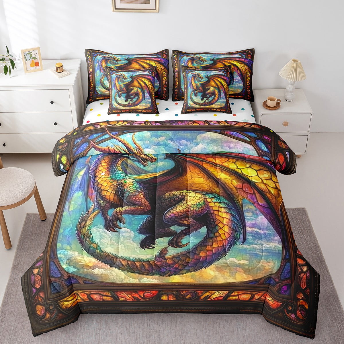 Erosebridal Wild Dragon Bed in a Bag Full size , Antique Wildlife ...