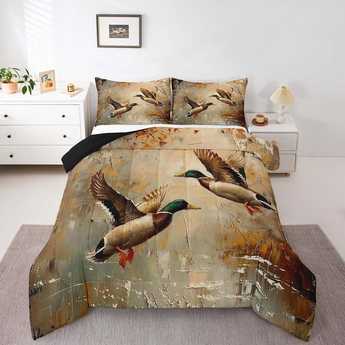 Erosebridal Wild Mallard Duck Bedding Sets Full with Comforter, Oil ...