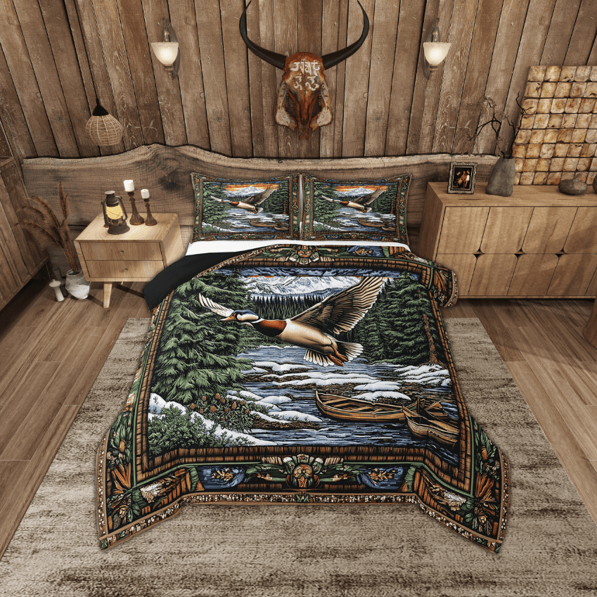 Erosebridal Wild Mallard Duck Bedding Sets Twin with Comforter, rustic ...