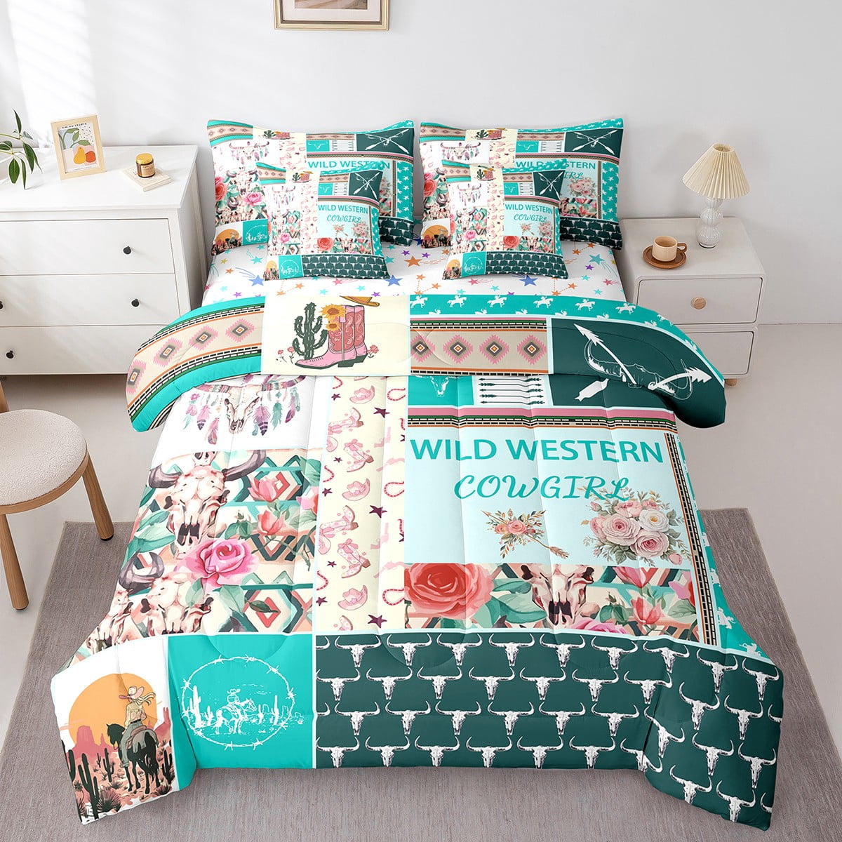 Erosebridal Wild Western Cowgirl Bedding Twin Size,Rustic Farmhouse ...