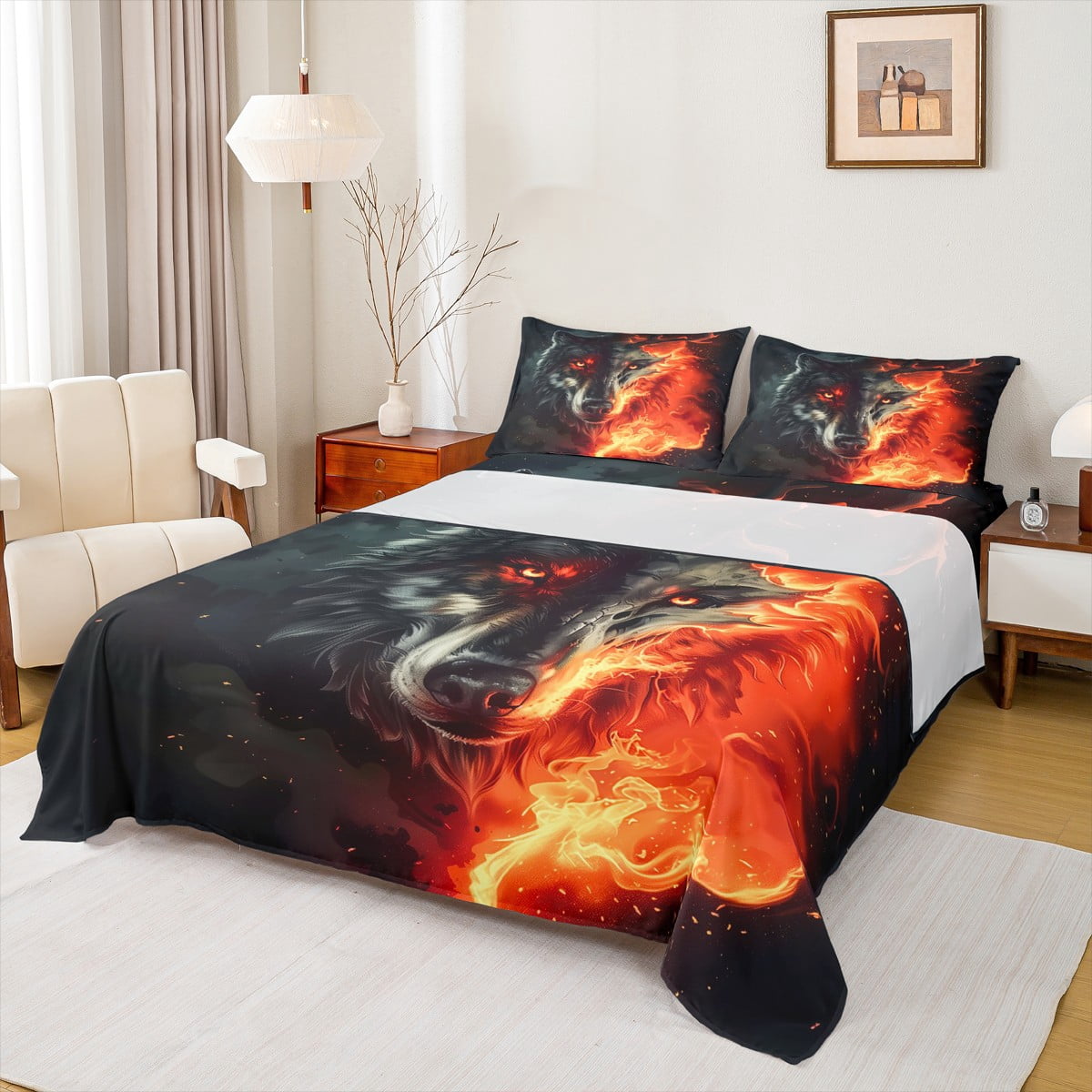 Erosebridal Wild Wolf Bed Sheets Twin,Jungle Animal Bedding Twin Size ...