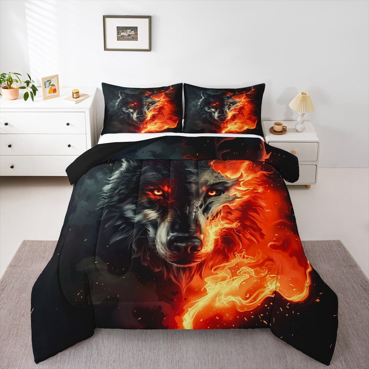 Erosebridal Wild Wolf Bedding Sets Full with Comforter,Jungle Animal ...
