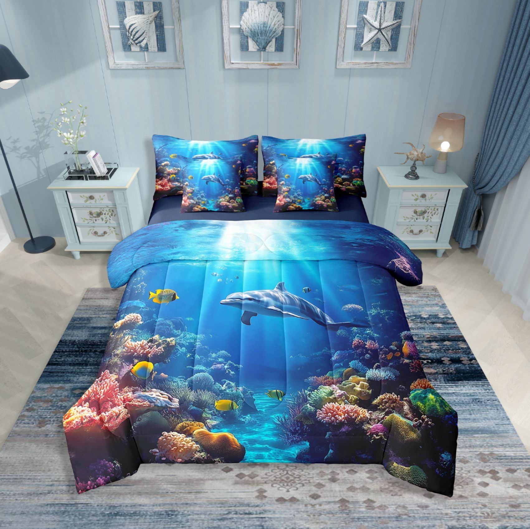Erosebridal Wildlife Dolphin Bedding Sets Twin Size,Ocean Animal ...