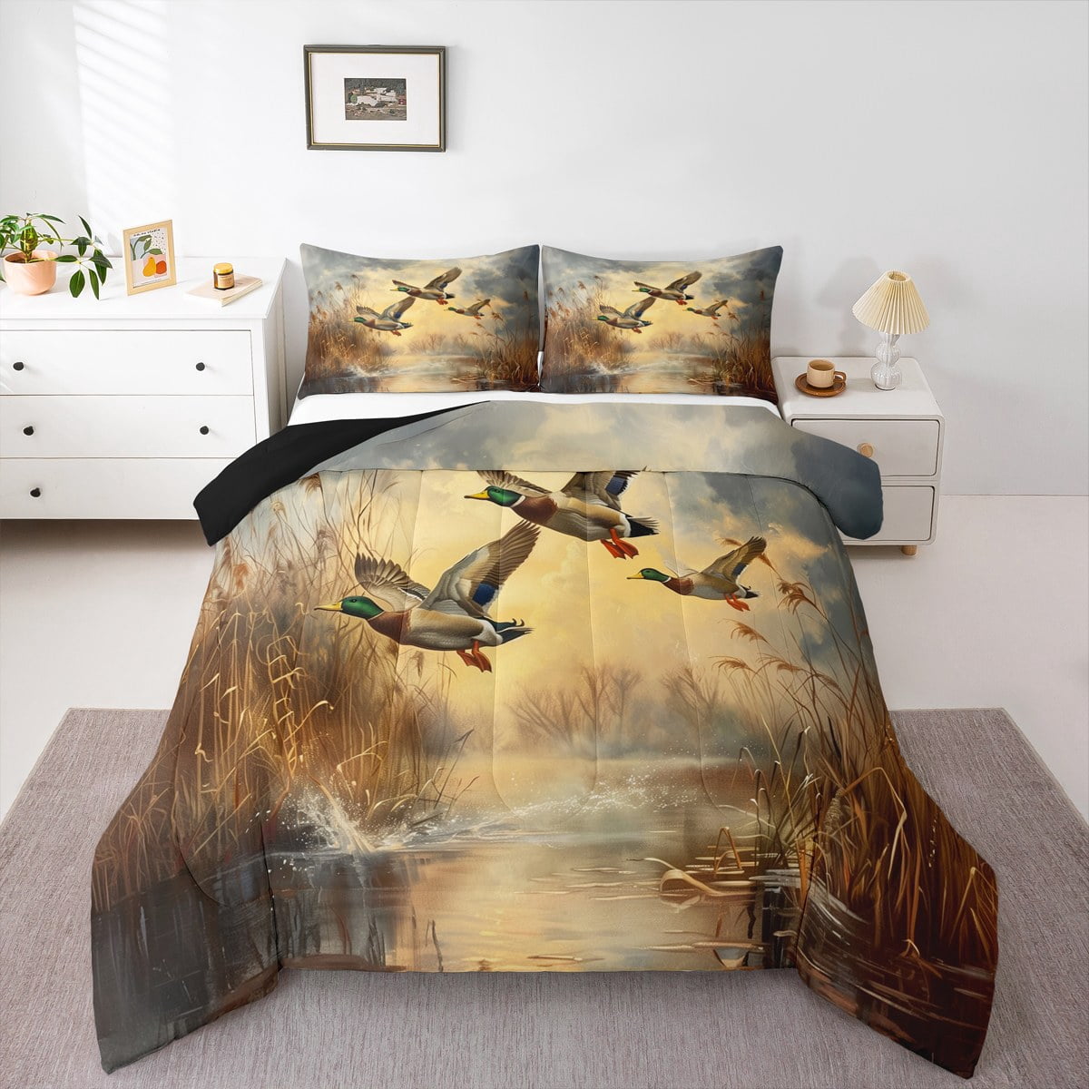 Erosebridal Wildlife Duck Bedding Sets Full with Comforter,Lodge Cabin ...