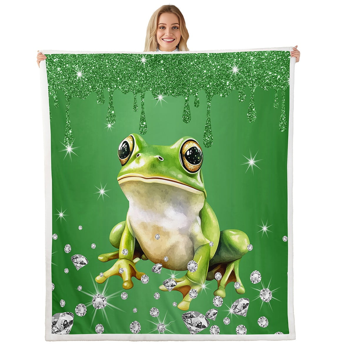 Erosebridal Wildlife Frog Throw Blanket for Couch 60x80 For Teens,Bling ...