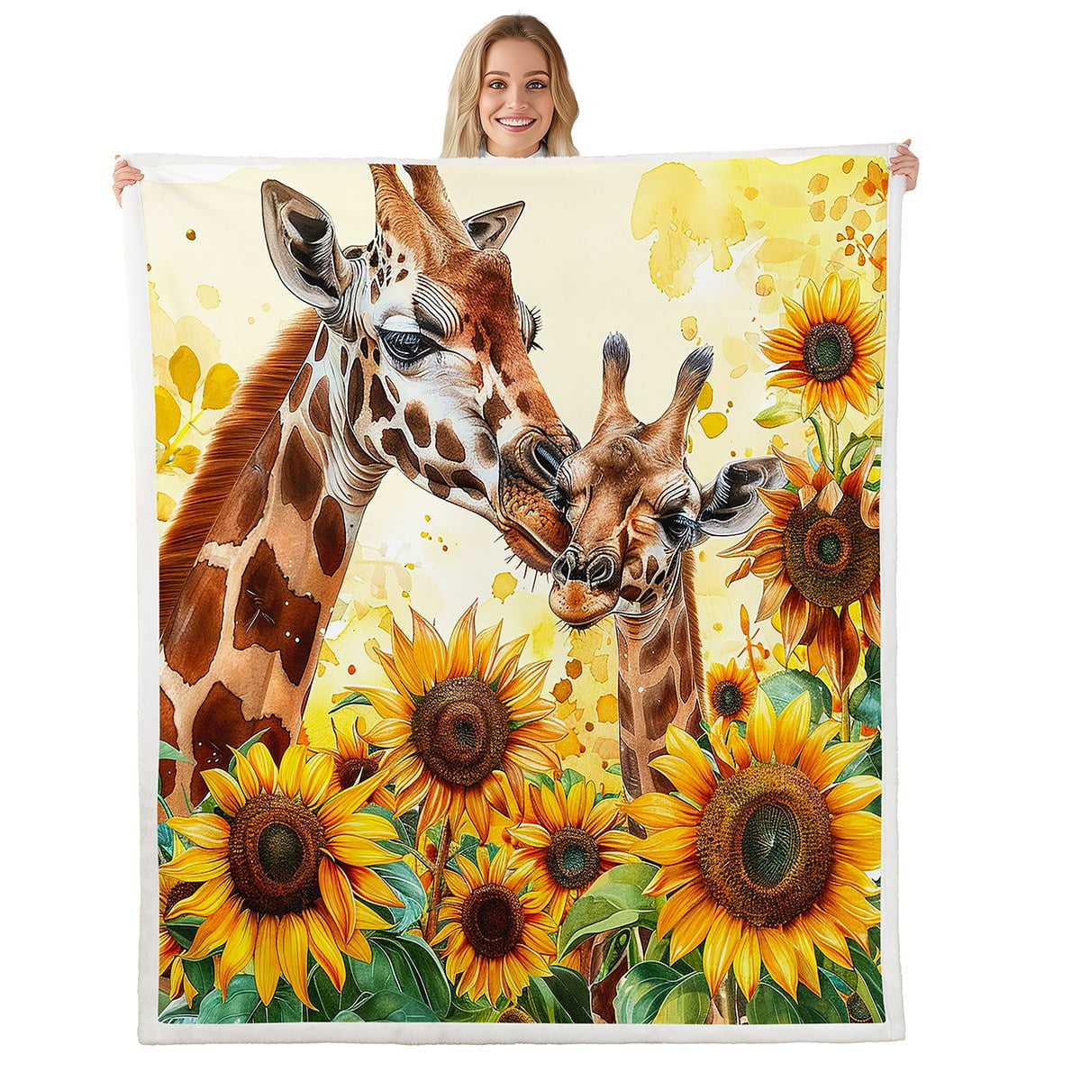 Erosebridal Wildlife Giraffe Fleece Blanket 40x50,Floral Sunflower ...