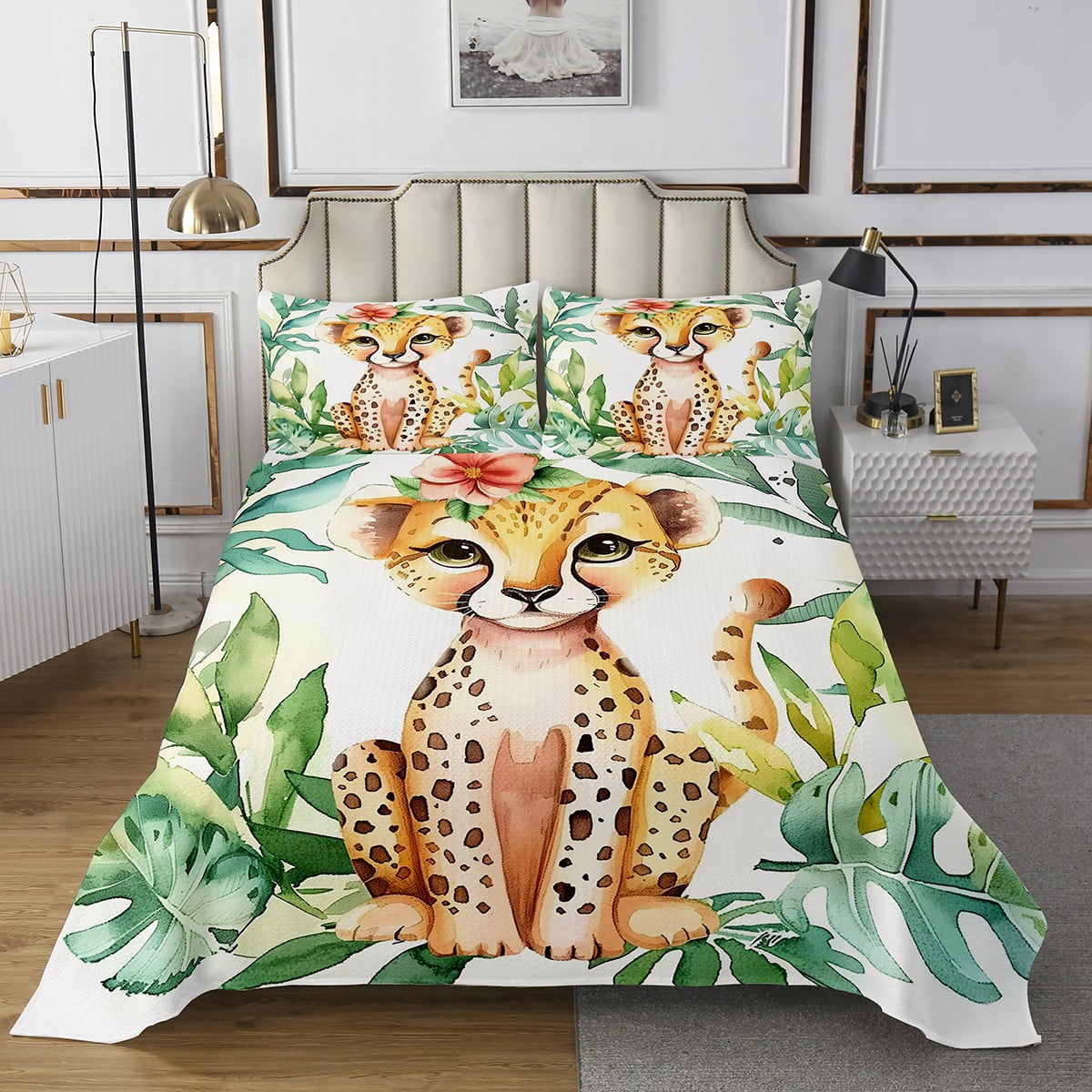 Erosebridal Wildlife Leopard 100% Cotton Comforter Cover Twin, Jungle ...