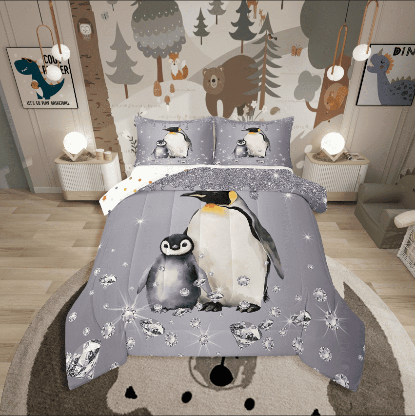 Erosebridal Wildlife Penguin Bedding Twin Comforter Set,Crystal Sequin ...