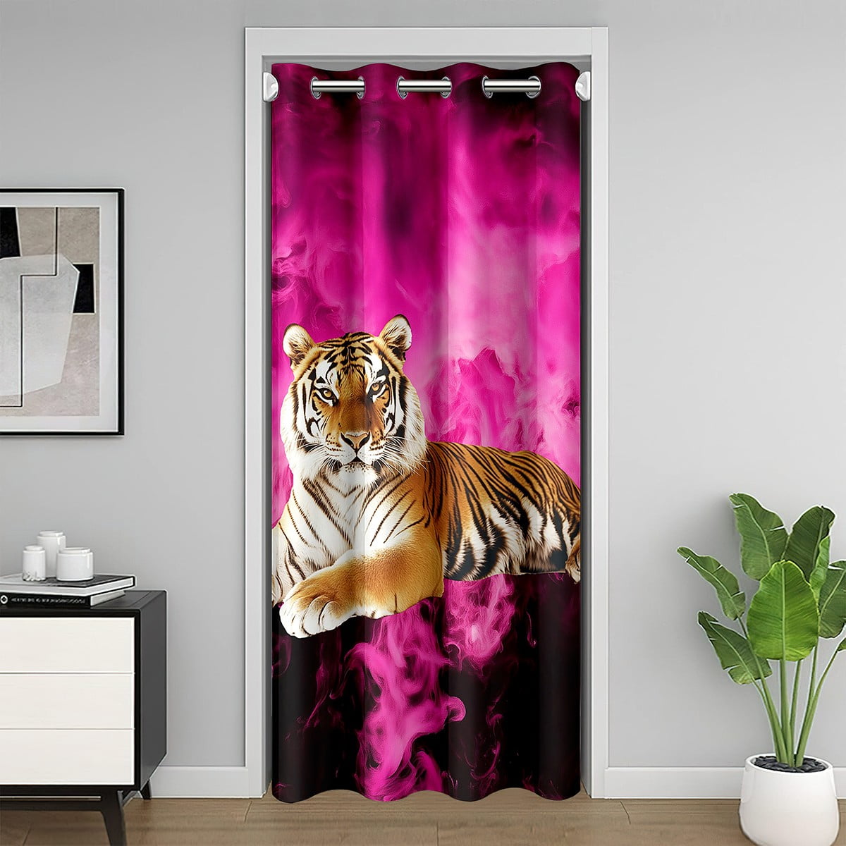 Erosebridal Wildlife Tiger Door Curtain Panel 42x84, 3D Animal Room ...