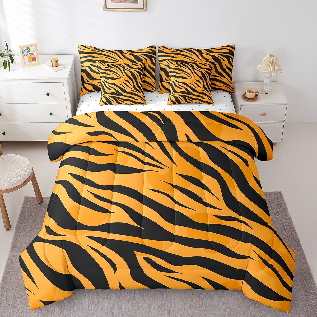 Erosebridal Wildlife Zebra Bedding Queen Size,Animal Print Bed In A Bag ...