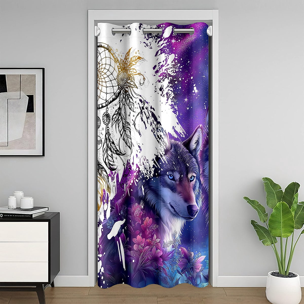 Erosebridal Wolf Door Curtain for Kids Boys Girls,Boho Dreamcatcher ...