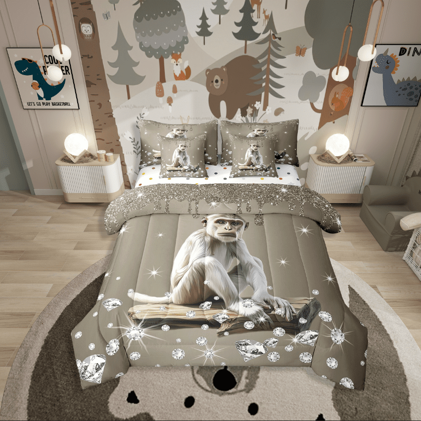 Erosebridal Woodland Wildlife Monkey Bed In A Bag Full Size,Crystal ...