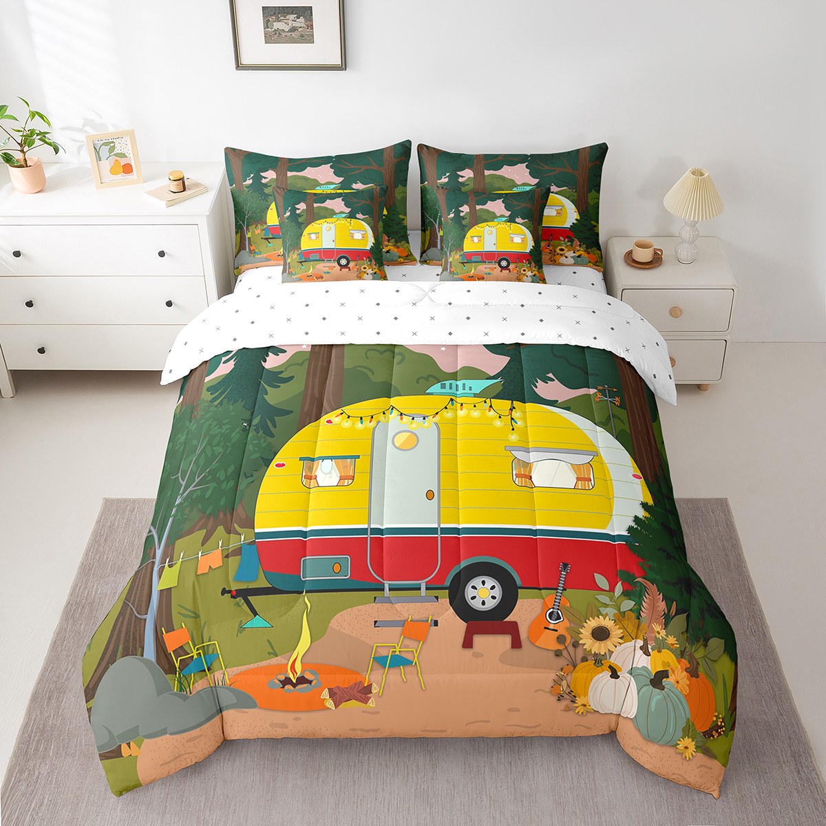 Erosebridal Yellow RV Car Bed in a Bag Queen size, Jungle Camping Bed ...