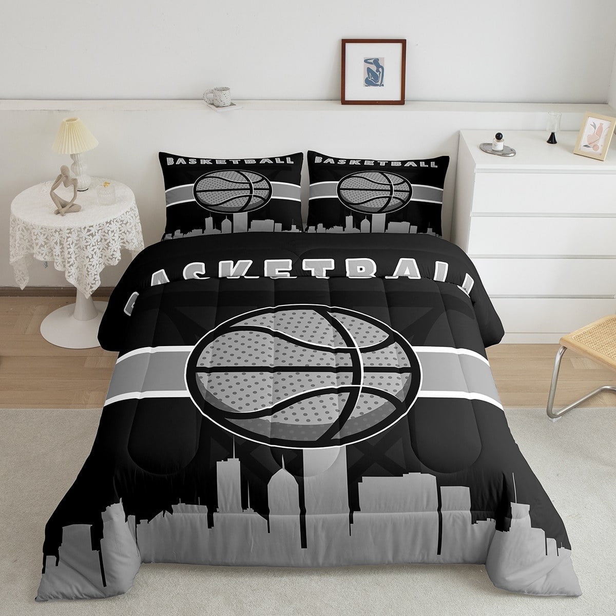 Erosebridal Young Gamer Bedding Set Twin Basketball Comforter, Sport ...