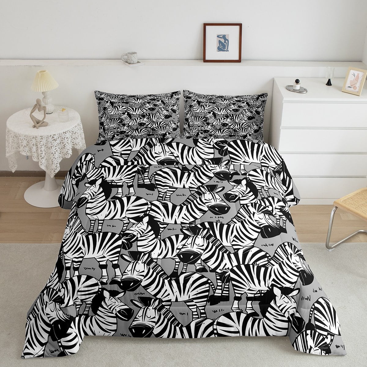 Erosebridal Zebra Bedding Full Comforter Set for Teens, Cartoon Down ...