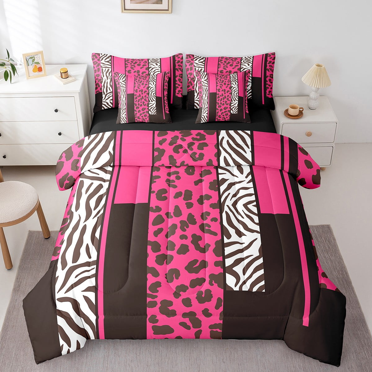 Erosebridal Zebra Leopard Print Bedding Sets Twin Size, Rectangle ...
