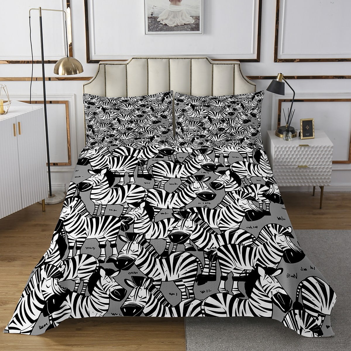 Erosebridal Zebra Quilt Sets for Twin Size Bed for Teens, Cartoon Bed ...