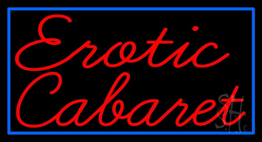 Erotic Cabaret LED Neon Sign 13" Tall x 24" Wide - inches Black Square ...