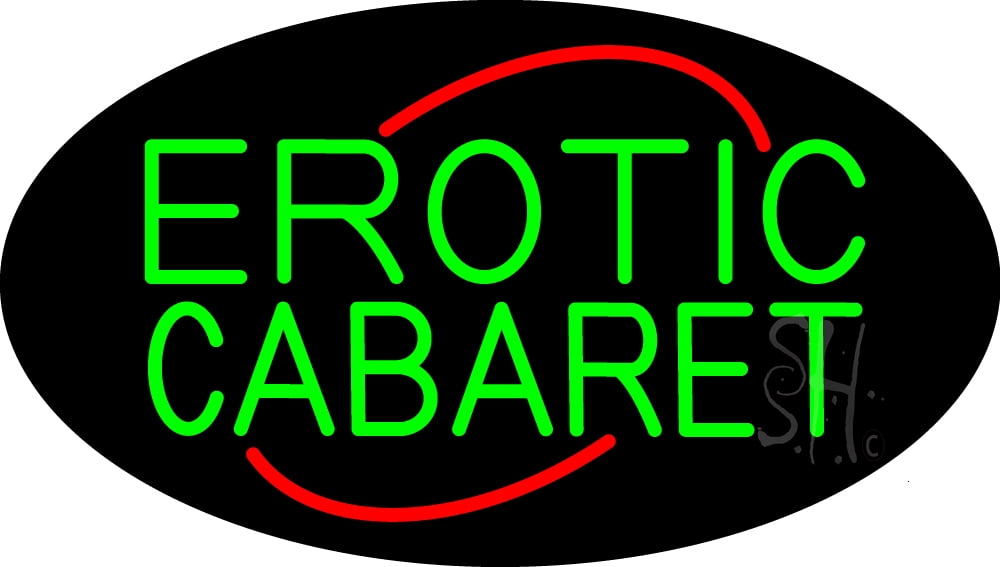 Erotic Cabaret LED Neon Sign 20" Tall x 37" Wide - inches Black Square ...