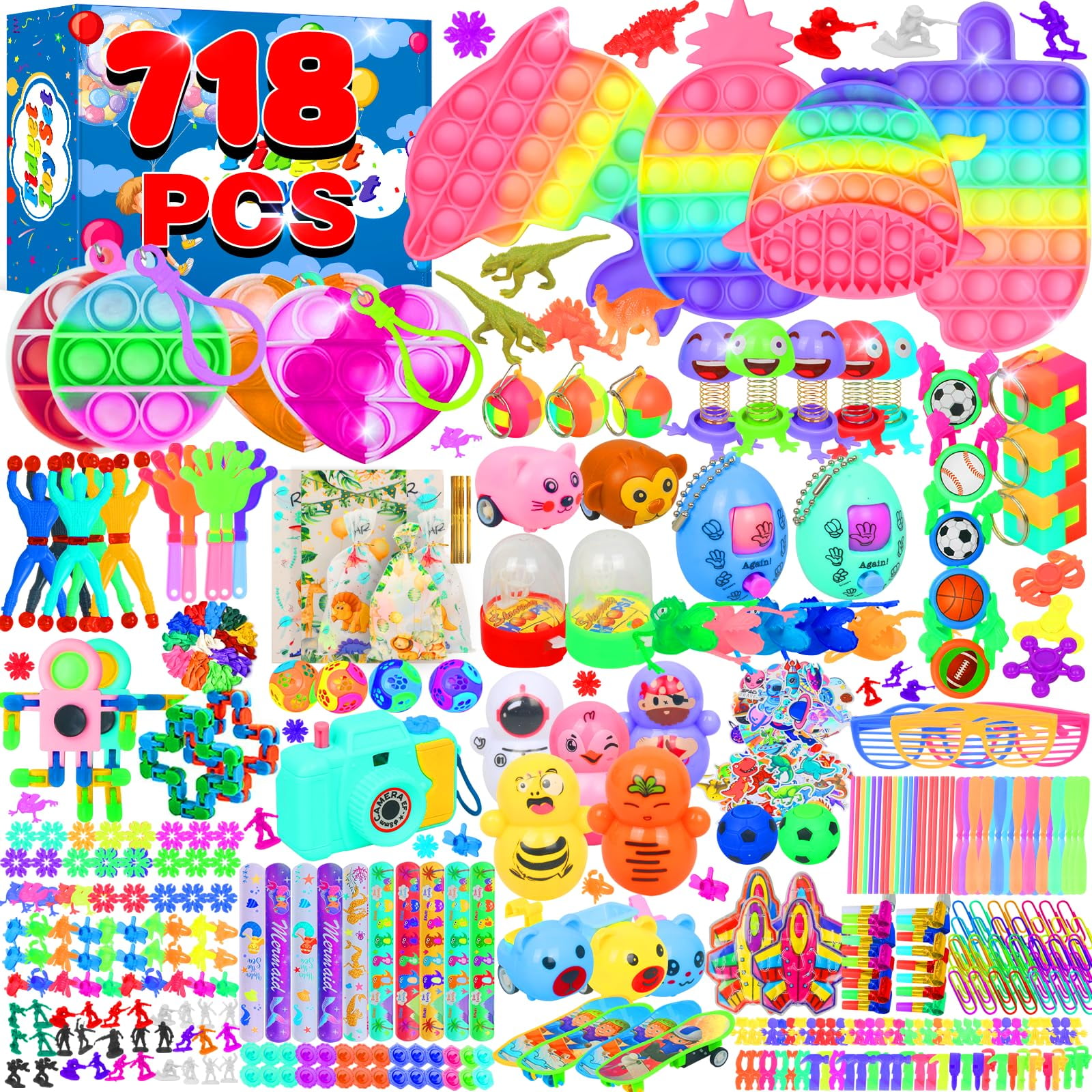 Erotodo 718PCS Party Favors Fidget Toys Pack, Classroom Rewards Goodie ...