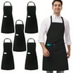 Mainstays Chef Kitchen Apron, 28" x 32" Cotton Bib Apron with Pockets ...
