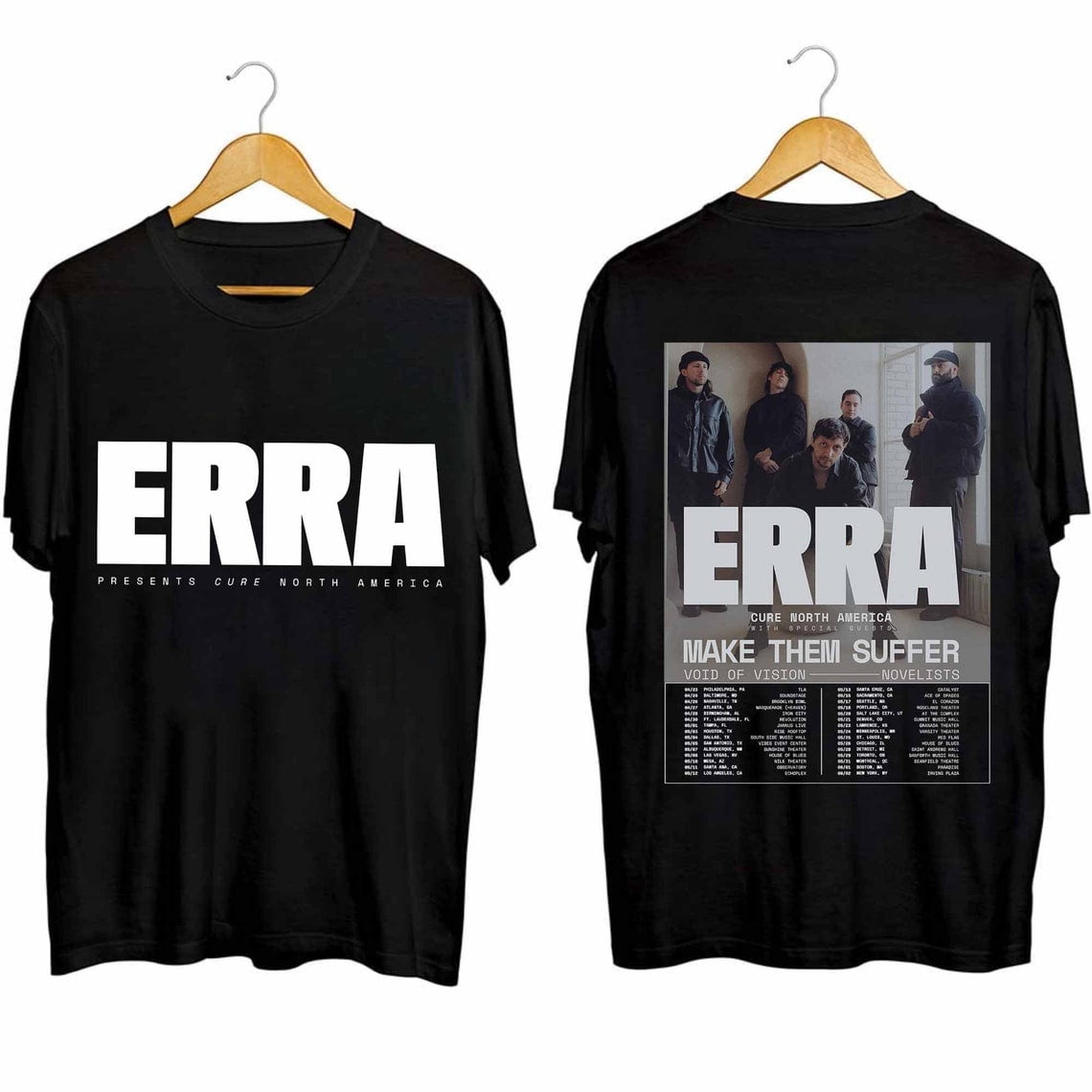 Erra Band Fan Shirt, Erra Cure 2024 North American Tour Shirt, Erra ...