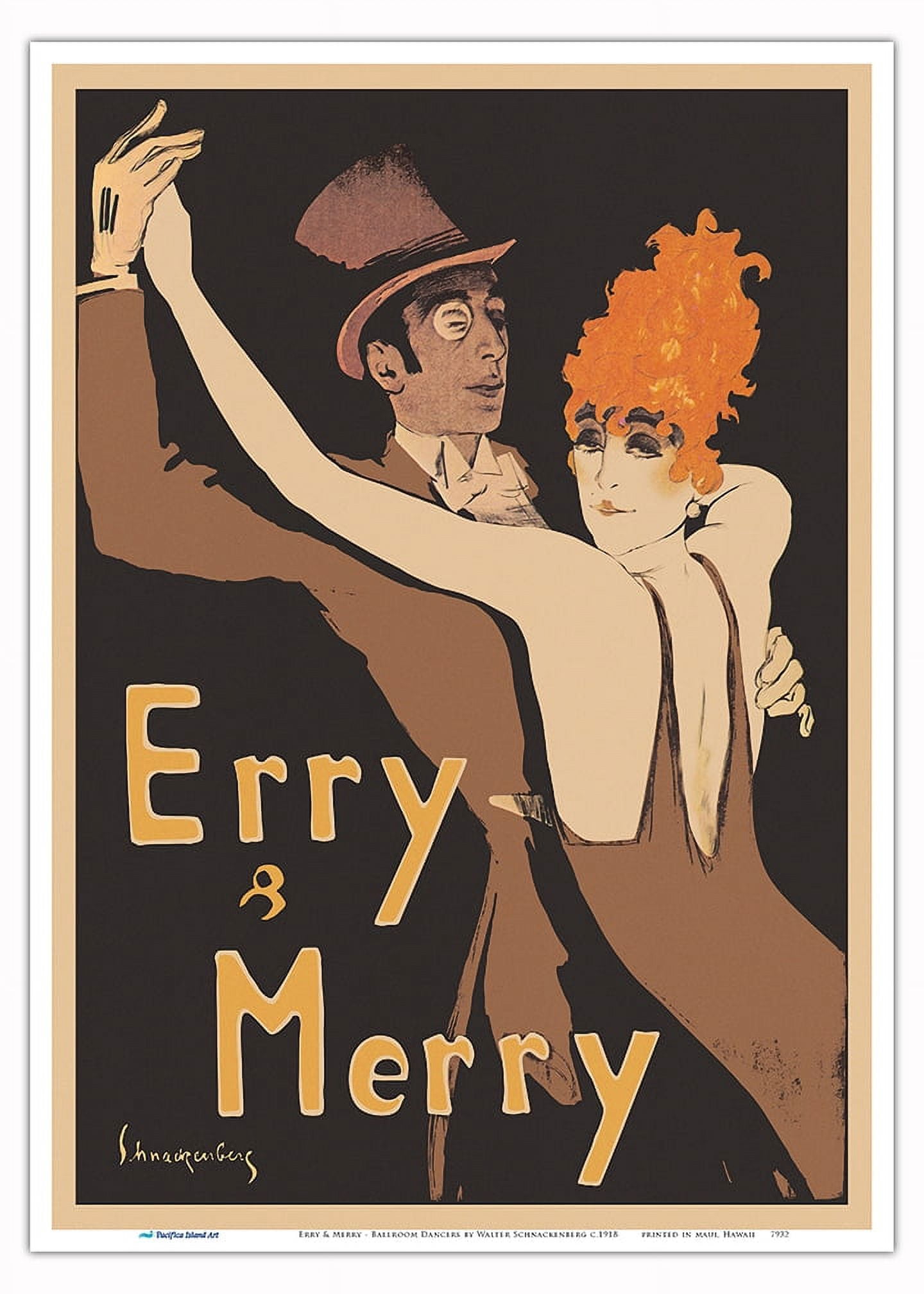 Erry & Merry - Ballroom Dancers - Vintage Dance Poster by Walter ...
