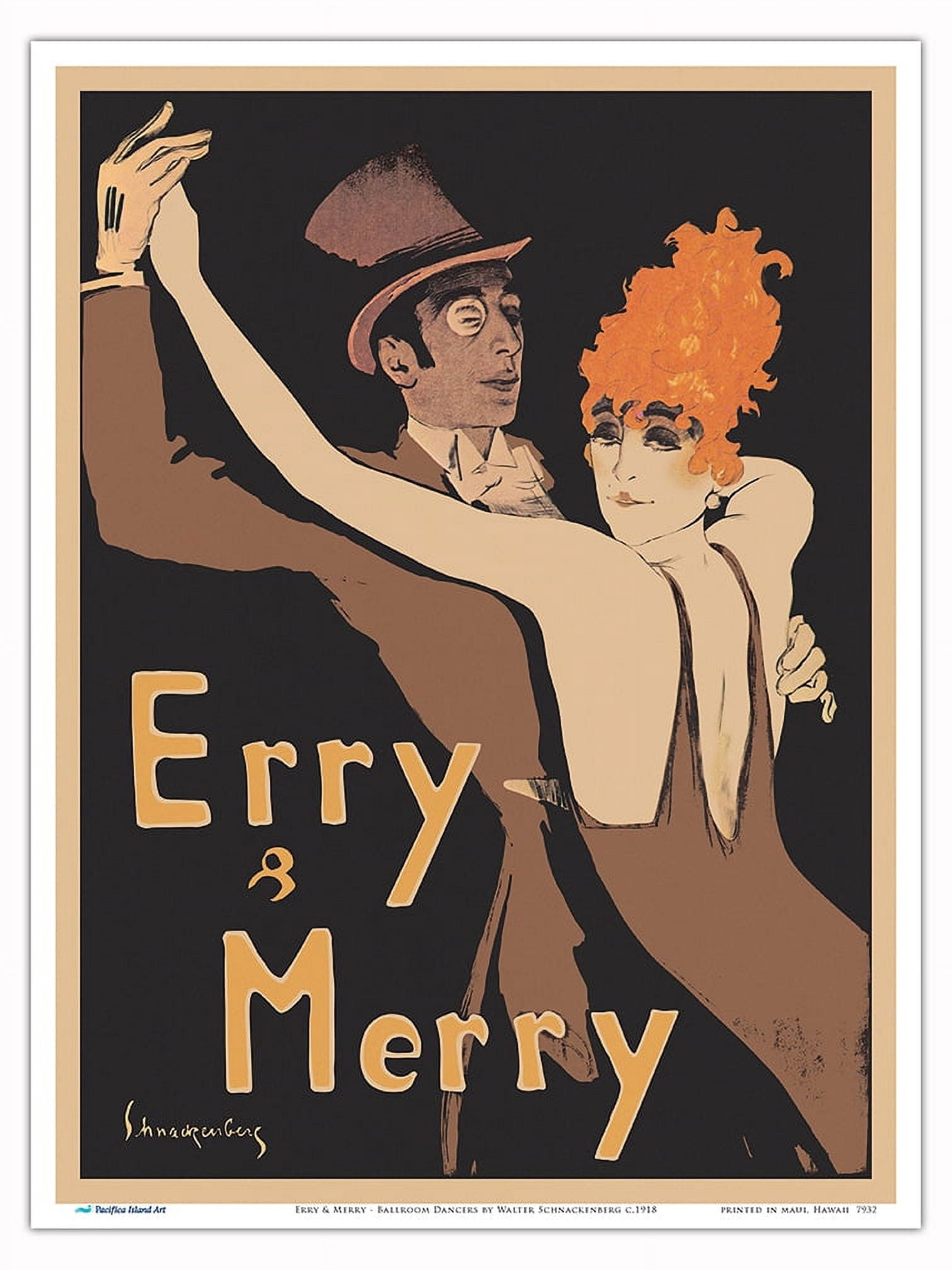Erry & Merry - Ballroom Dancers - Vintage Dance Poster by Walter ...