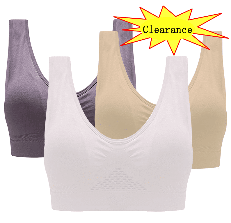 Ersazi Cotton Bras for Women 3-Pack Women Sports Bra Without Wire Free ...