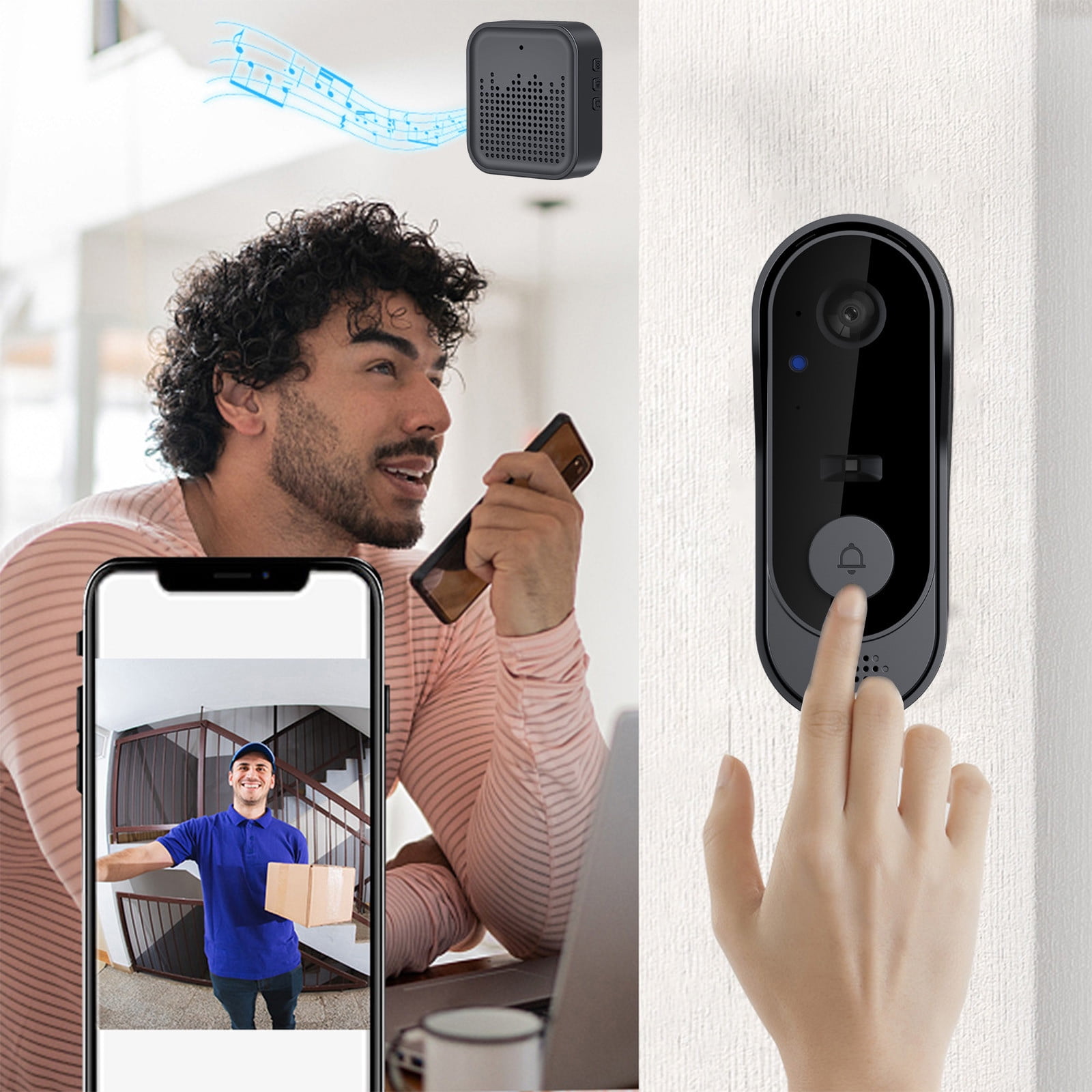 Ersazi Door Bell Cameras Wireless Low Power Consumption Wi-Fi Wireless ...