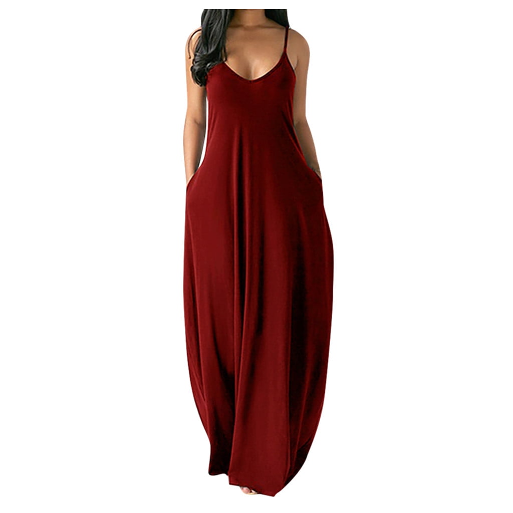 Ersazi Maxi Dress On Clearance Fashion Women Sexy Plus Size Sleeveless ...