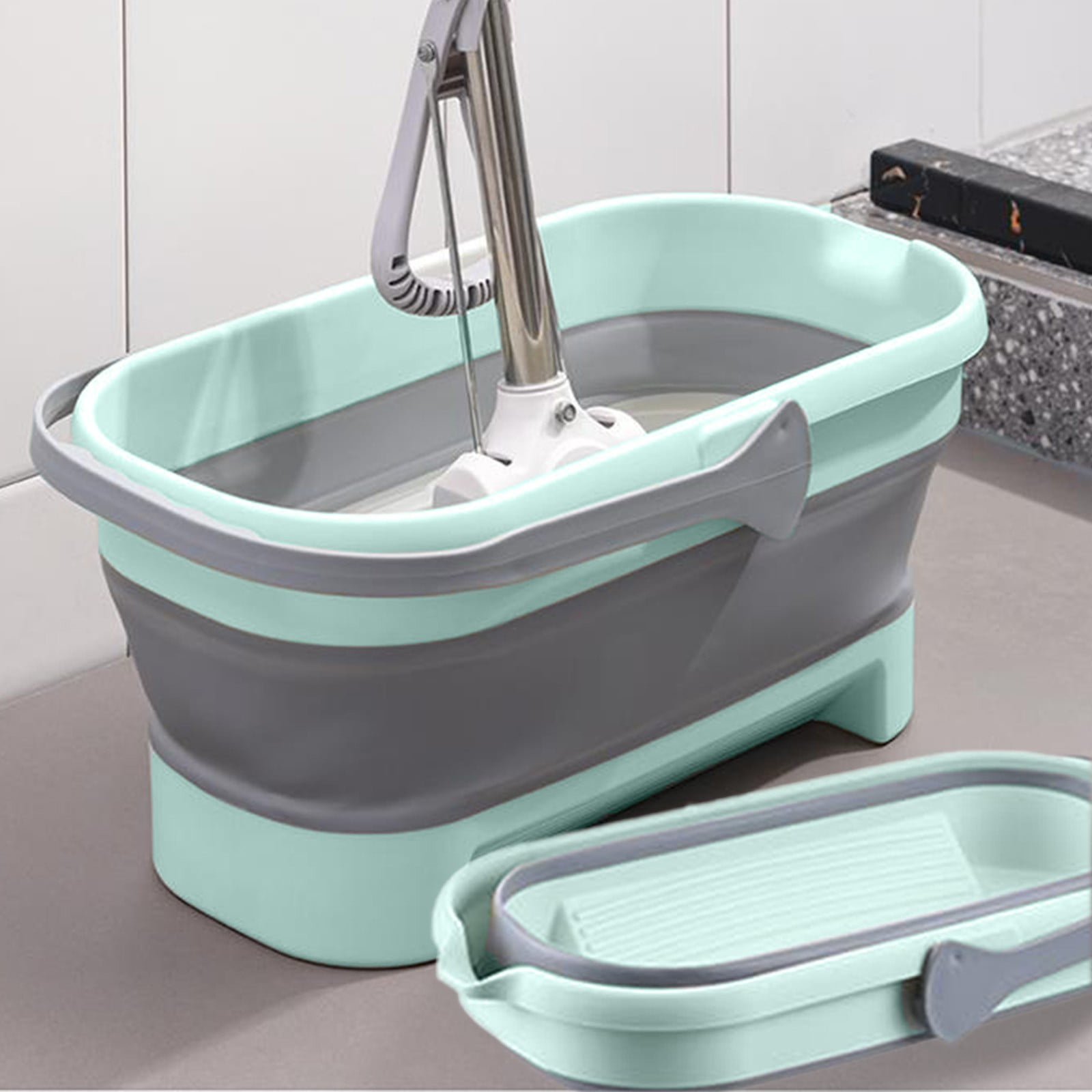 Ersazi Mop and Bucket with Wringer Set for Home Large Collapsible Mop ...