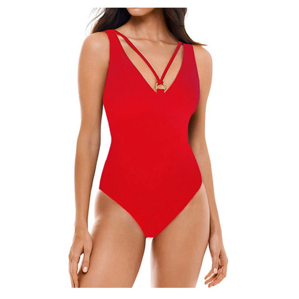 Ersazi Swim Suits For Women 2024 Women Bikini Retro Solid Color