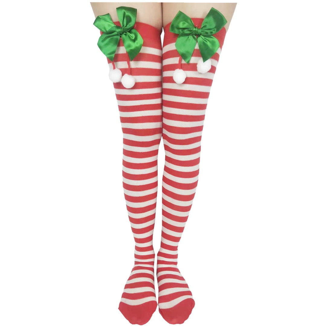 Ersazi Thin Christmas Socks Women'S Christmas Stockings Striped Soft ...