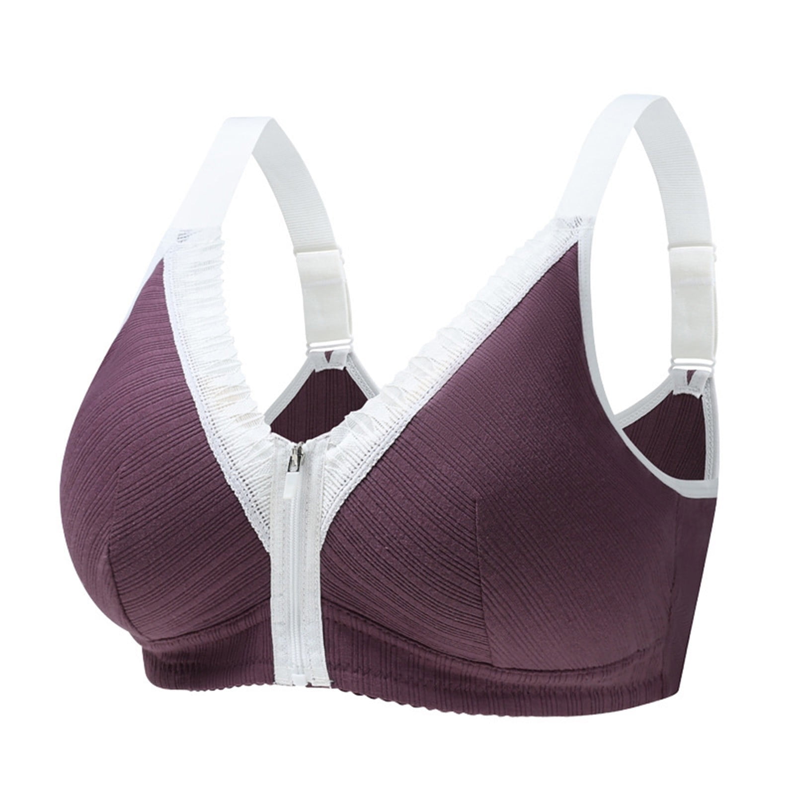 Ersazi Women Bra Fashion Sexy Front Zipper Ringless Underwear Plus Size ...