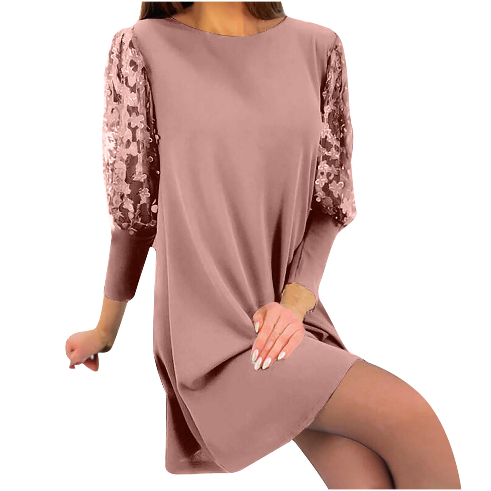 Ersazi Womens Dresses Casual in Clearance Womens Shirt Dress Seethrough ...