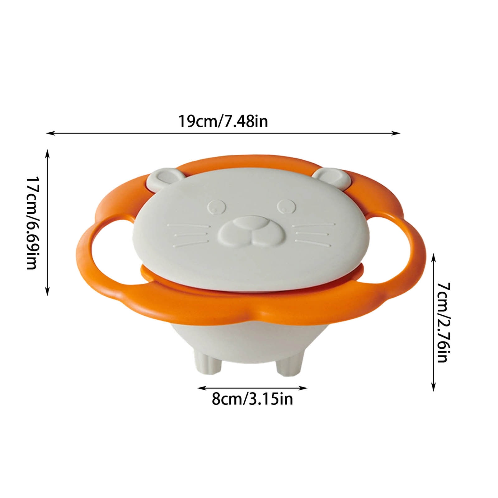 Ersvoioy 360 Degree Rotate Spill-Proof Bowls with Lid, Anti Spill ...