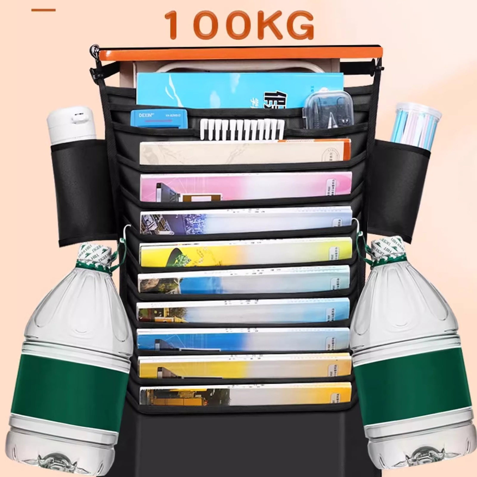 Ersvoioy Desk Hanging Book Bag with Pen Holder,Reinforced Desk ...