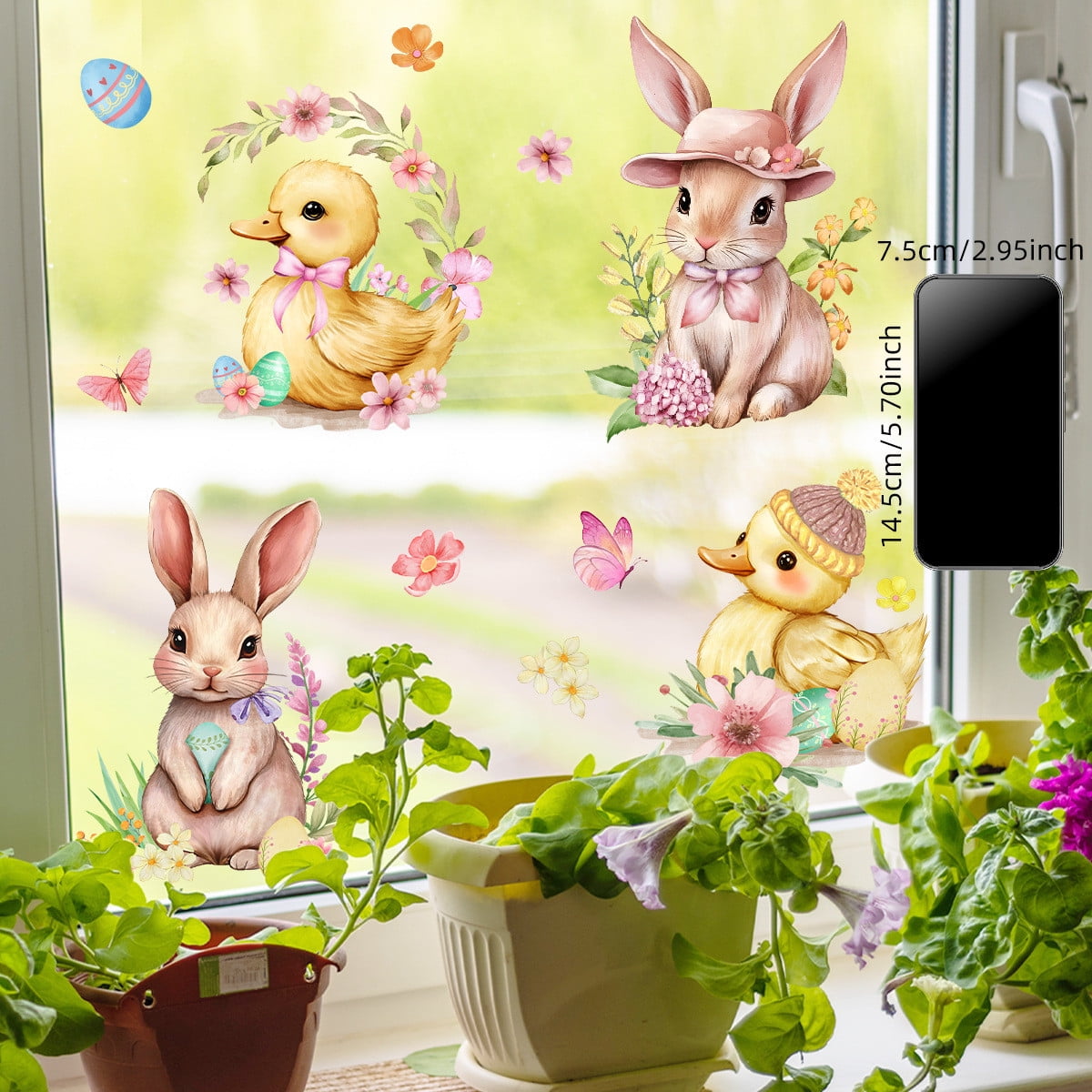 Ersvoioy Easter Window Cling Sticker, Double-Sided Visible Window ...