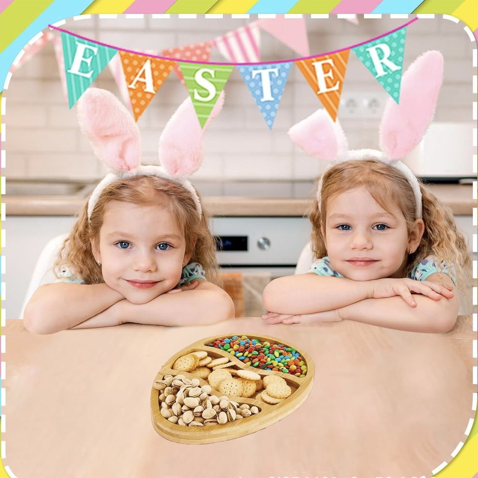 Ersvoioy Flash Deals Farmhouse Bunny Serving Wood Trays,Easter Bunny ...