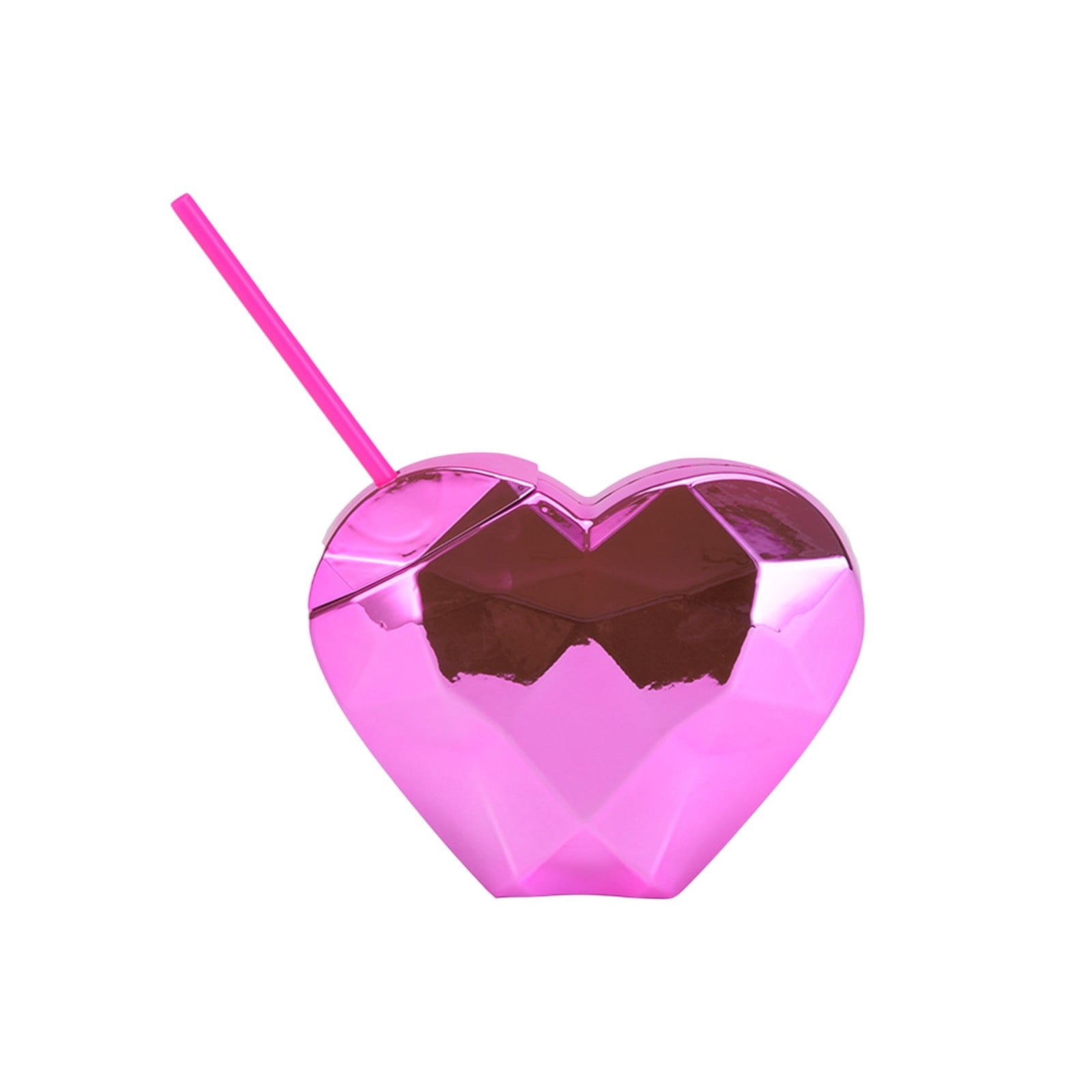 Ersvoioy Heart Shaped Cup with Lid and Straw Drinking Cocktail Cups ...