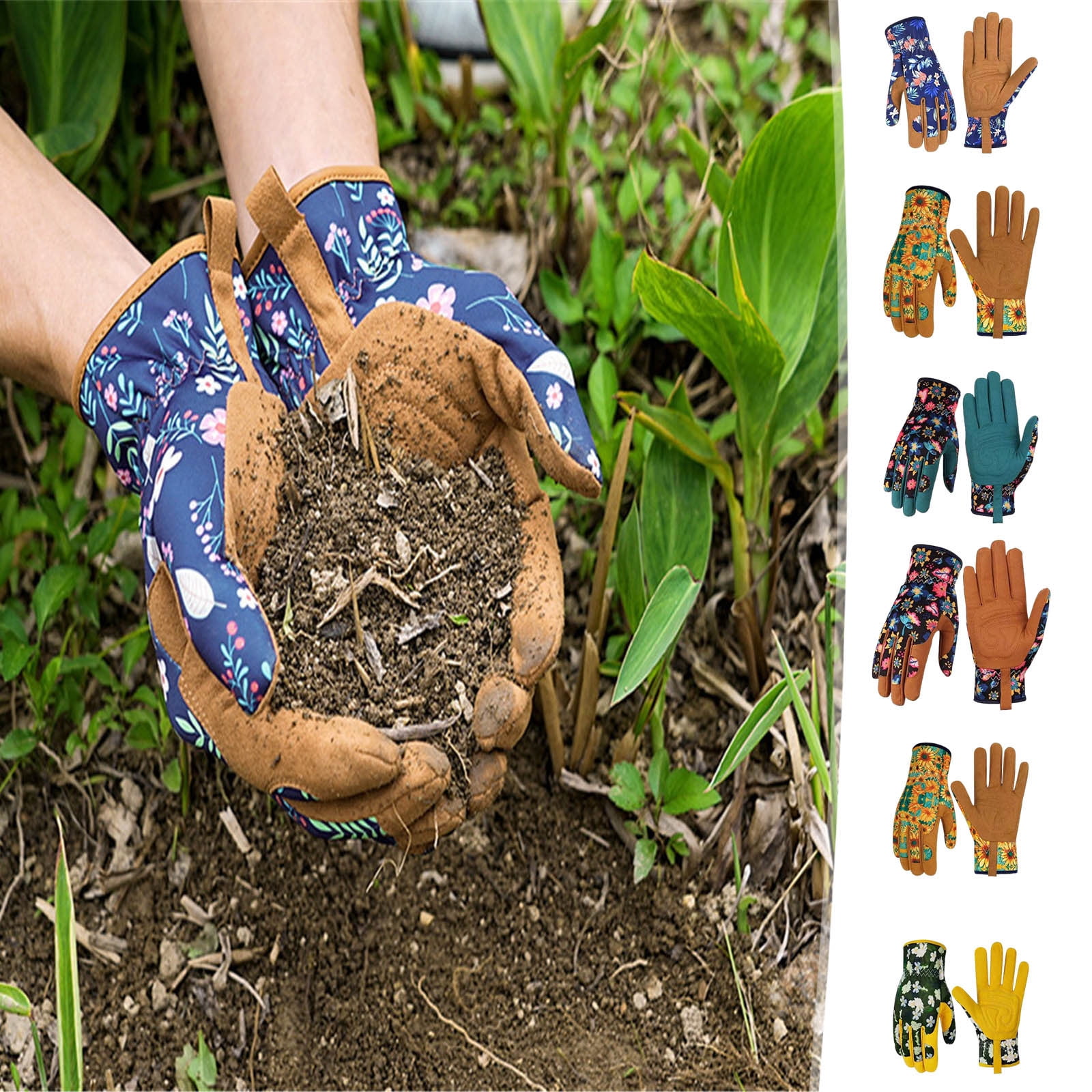 Ersvoioy Womens Leather Gardening Gloves for Garden Proof-of-Thorns ...